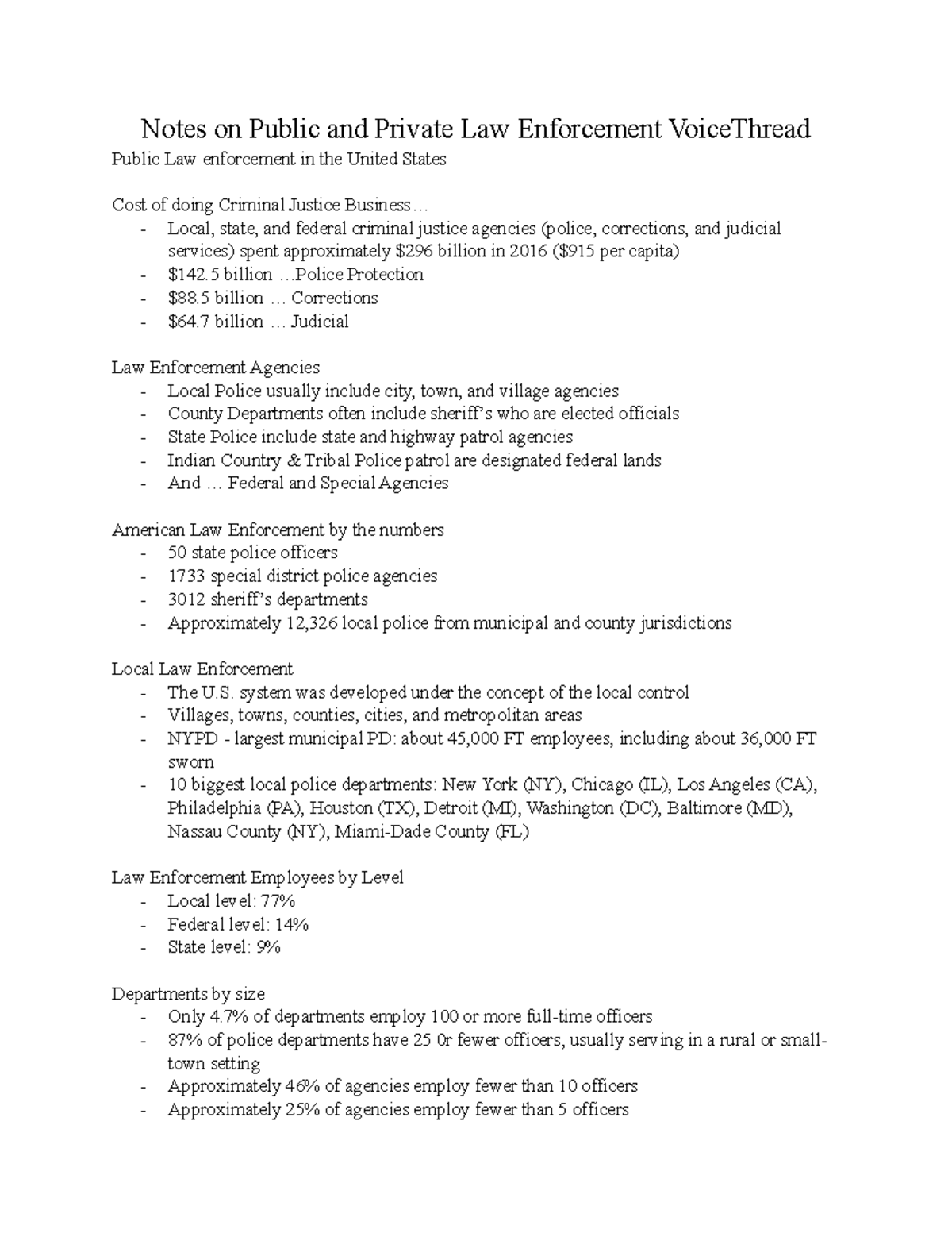 Notes on Public and Private Law Enforcement Voice Thread - .. - Local ...