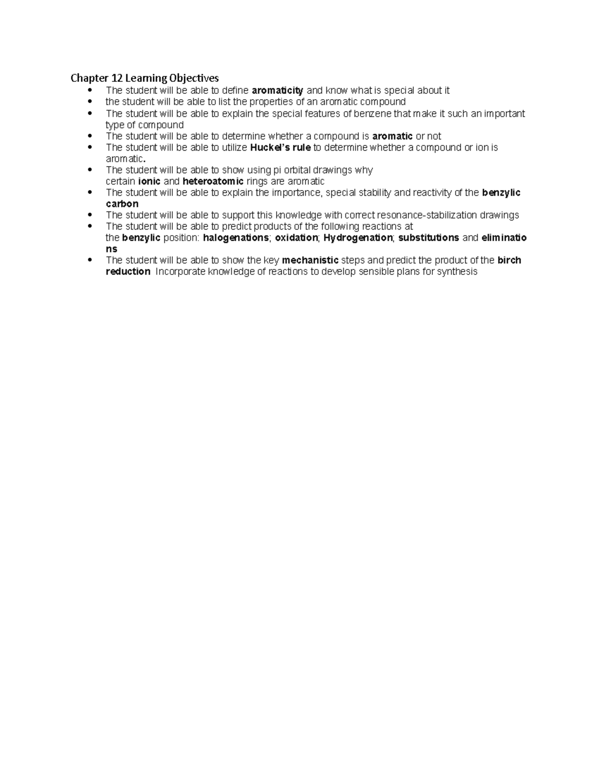 Chapter 12 Learning Objectives - Chapter 12 Learning Objectives The student will be able to ...