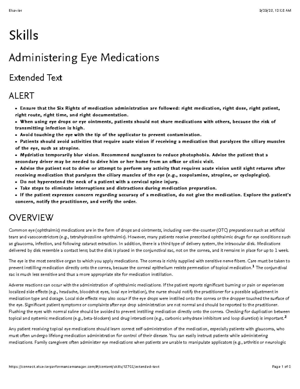 Administering Eye Medications - Skills Administering Eye Medications ...