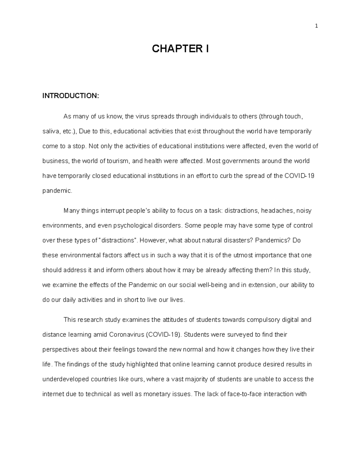 Chapter-1 - Research study - CHAPTER I INTRODUCTION: As many of us know ...