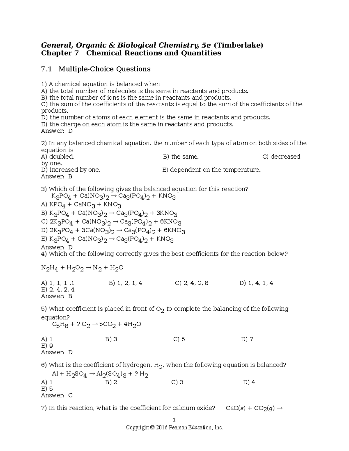 Ch. 7 Study Guide 2 - General, Organic & Biological Chemistry, 5e ...