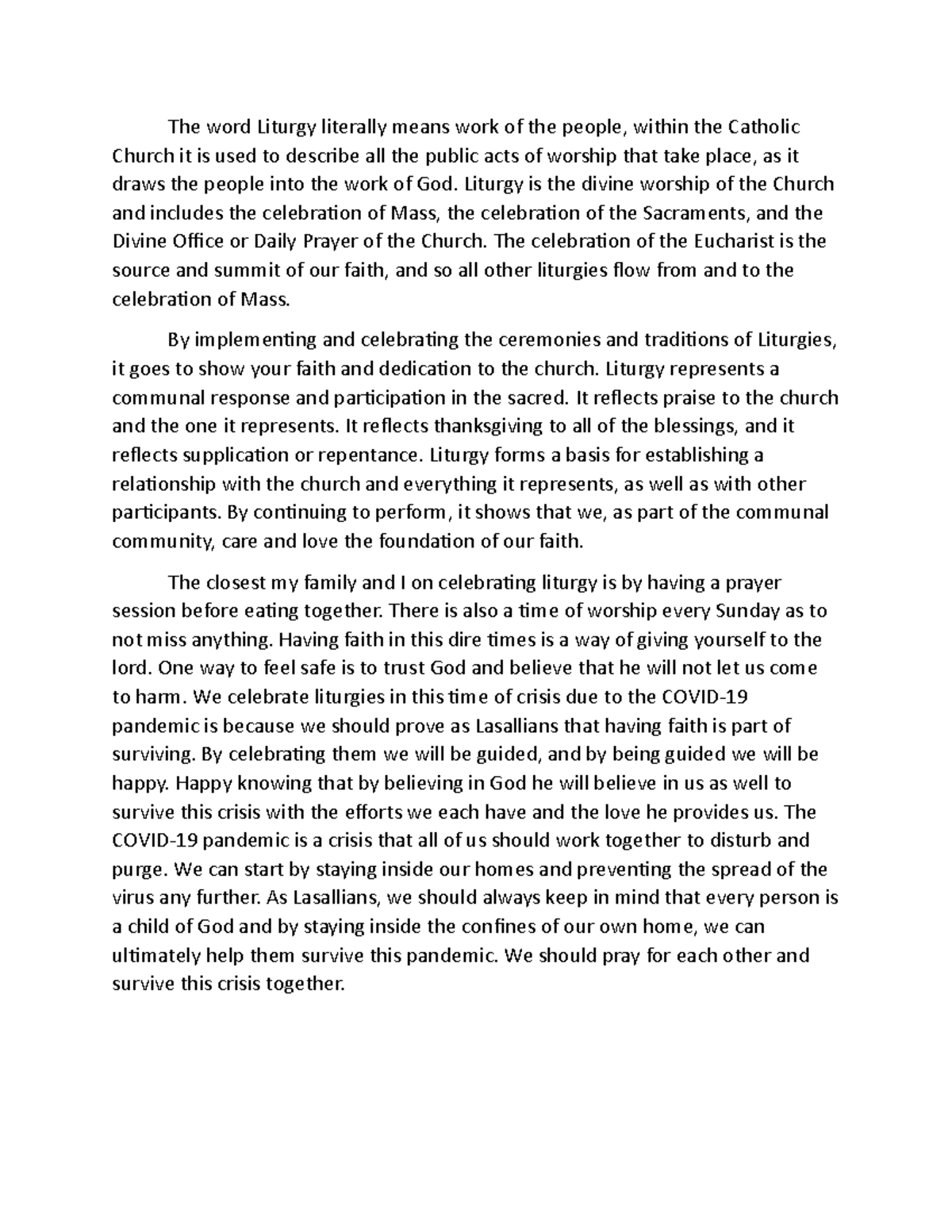 The meaning of liturgy - Christian Discipleship in the Modern World ...