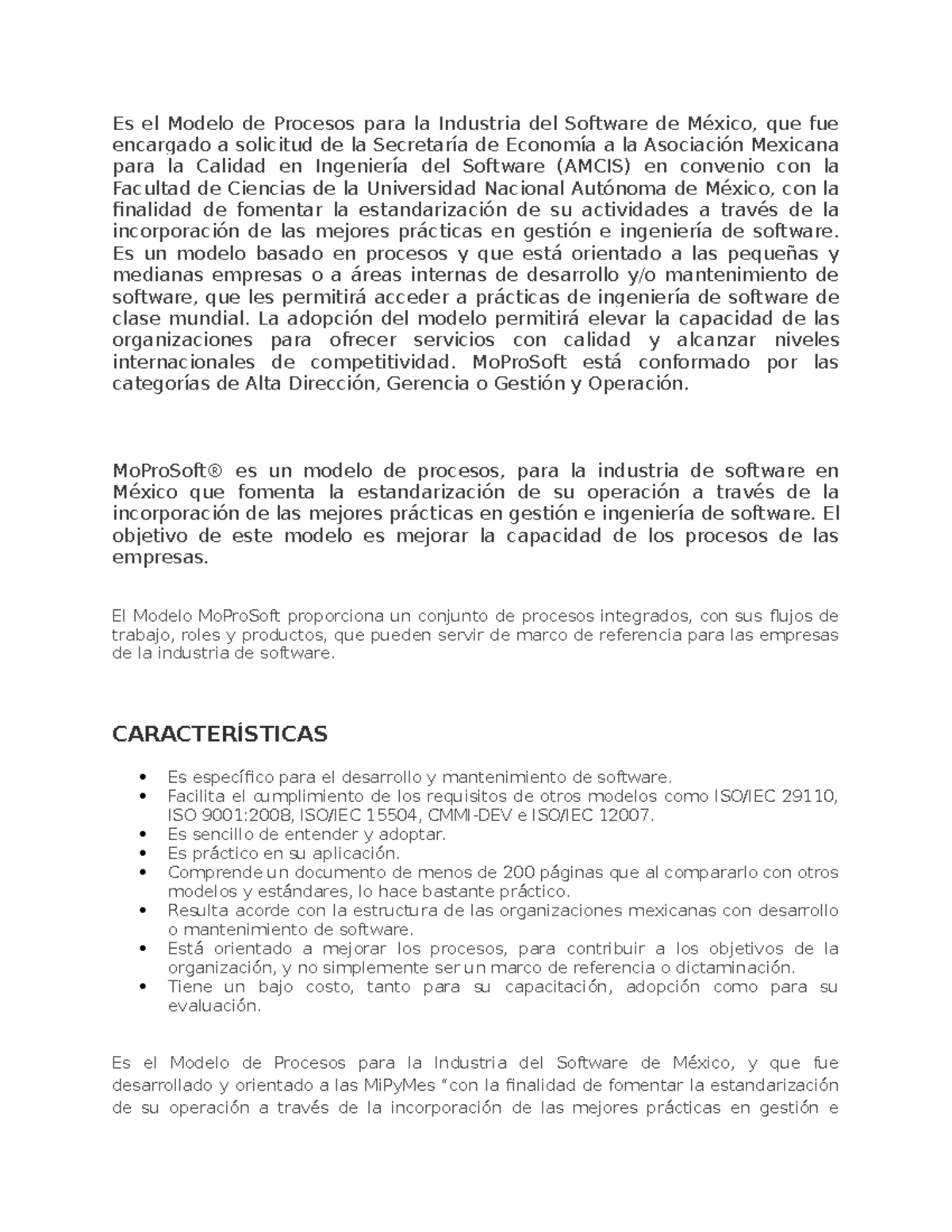 Moprosoft - Es el Modelo de Procesos para la Industria del Software de ...