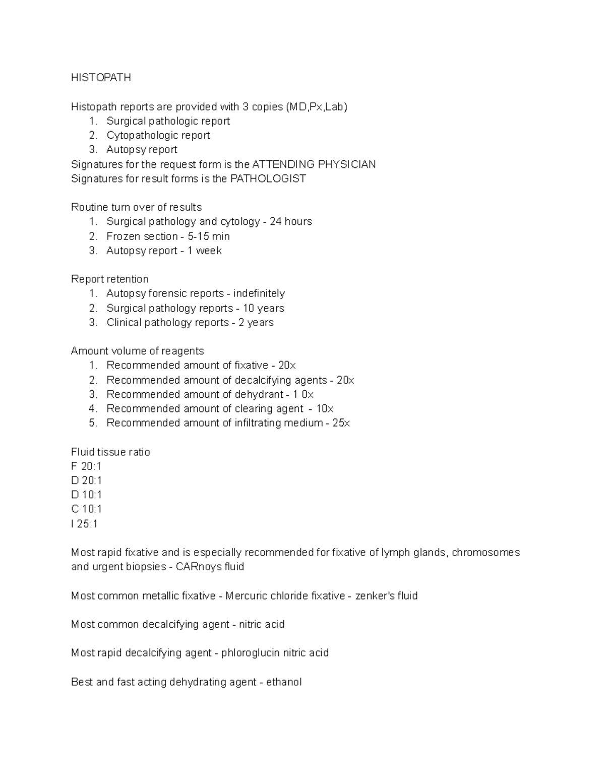 Histo 1 - HISTOPATH Histopath reports are provided with 3 copies (MD,Px ...