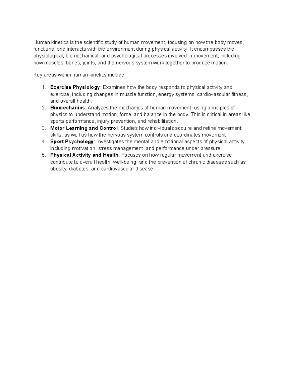 Human Kinetics - It encompasses the physiological, biomechanical, and ...