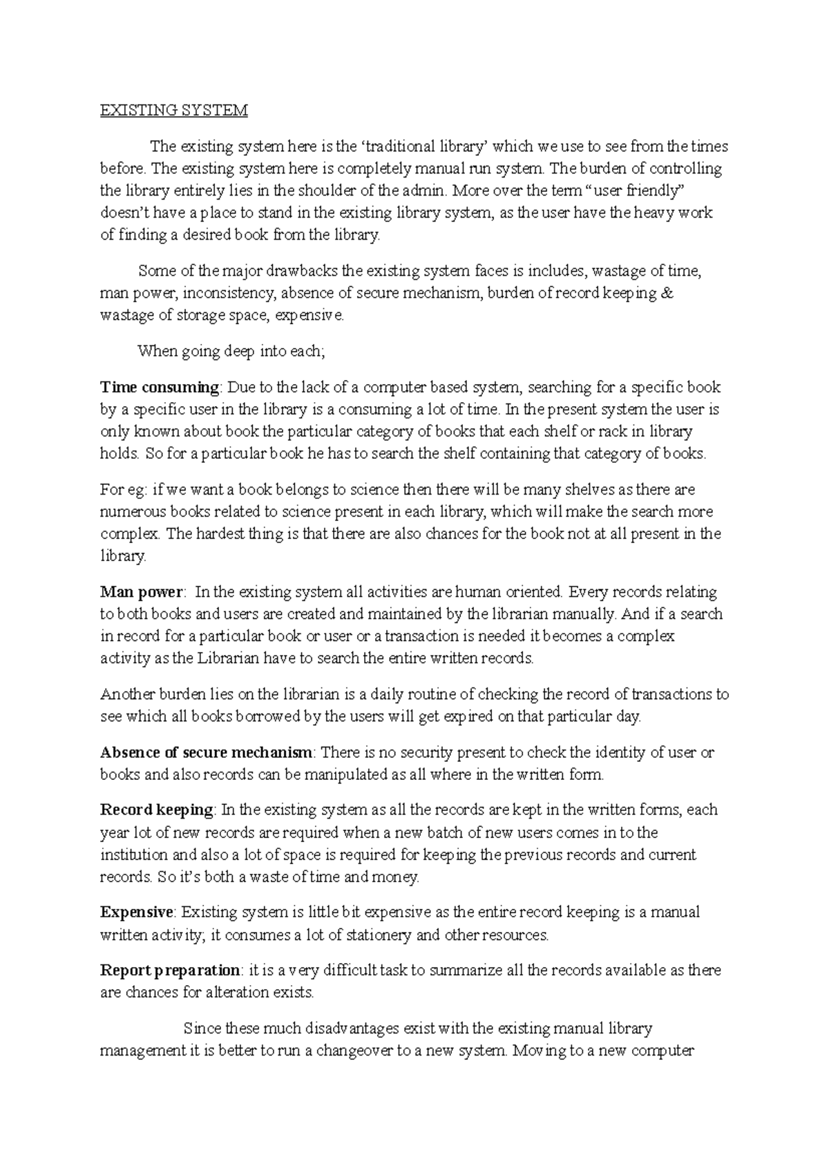 Existing System - LITERATURE REVIEW - EXISTING SYSTEM The existing ...