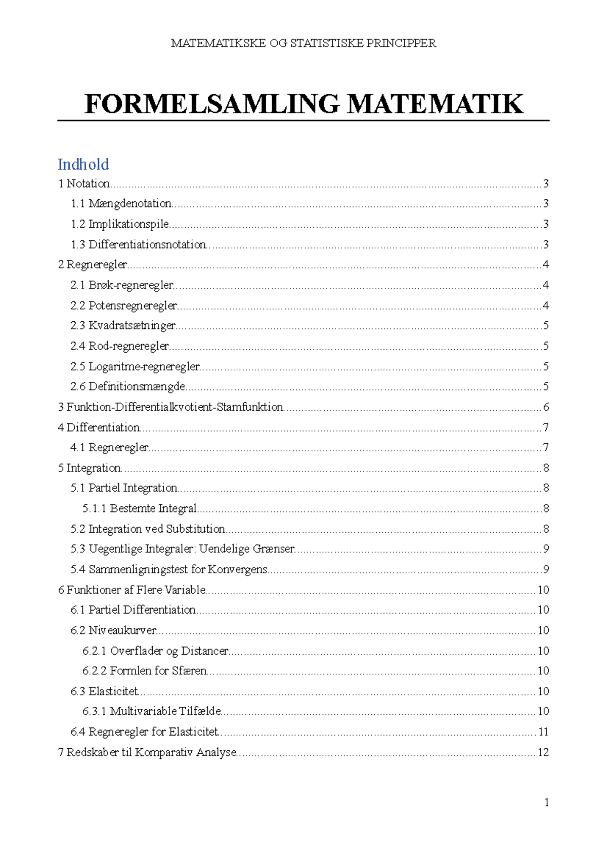 Matematik - Formelsamling - FORMELSAMLING MATEMATIK 1 - Studocu