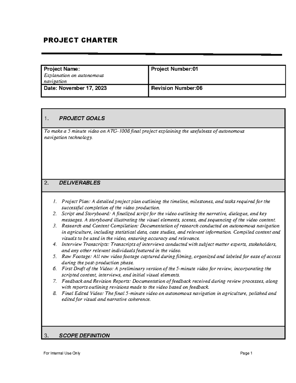 Copy of Project Charter Template Sample - PROJECT CHARTER Project Name ...