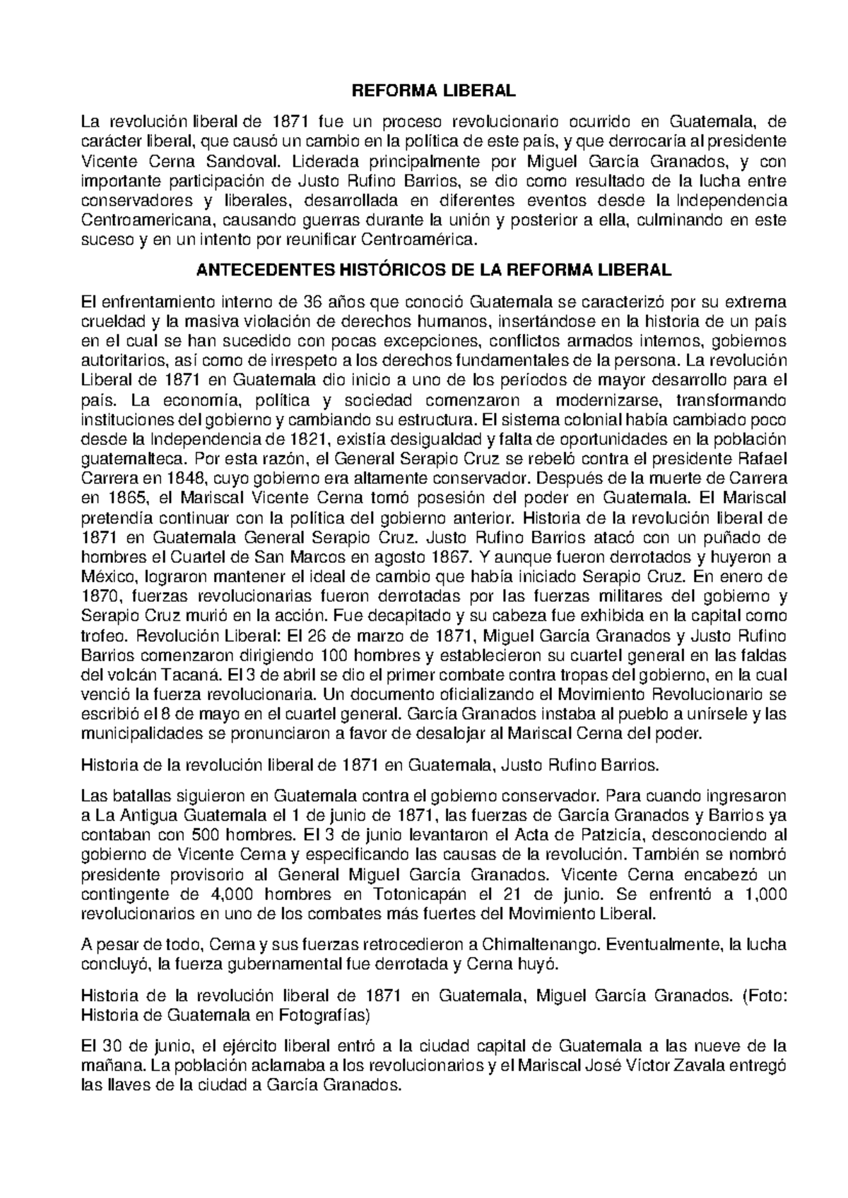 Reforma liberal. pdf - Hoy - REFORMA LIBERAL La revolución liberal de ...