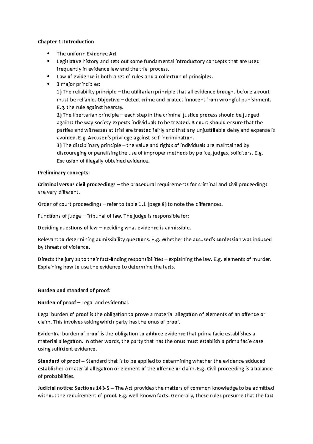 My notes from textbook - Chapter 1: Introduction The uniform Evidence ...