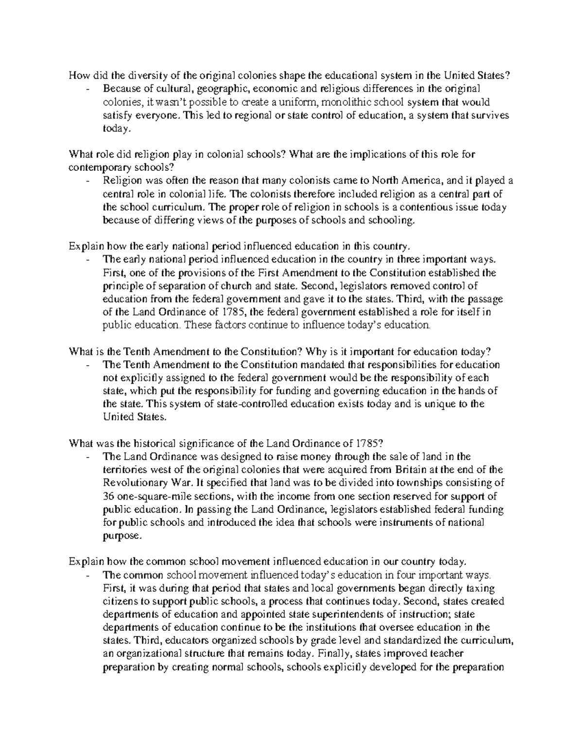 Summary - How did the diversity of the original colonies shape the ...