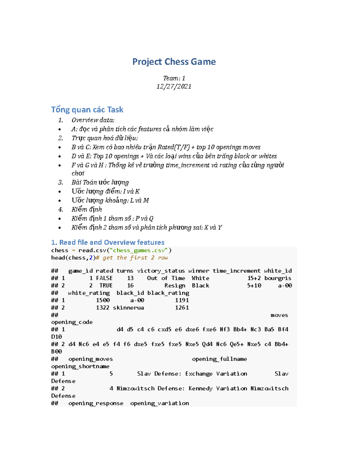 Project-Chess Game - gfrfg - Project Chess Game Team: 1 12/27/ T ng ...