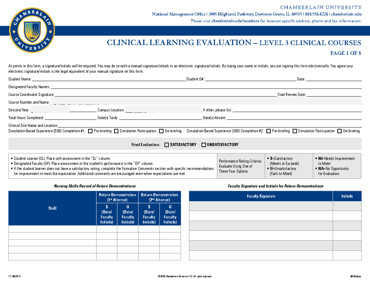 CLE Level 3 May21 - Cle - CLINICAL LEARNING EVALUATION – LEVEL 3 ...