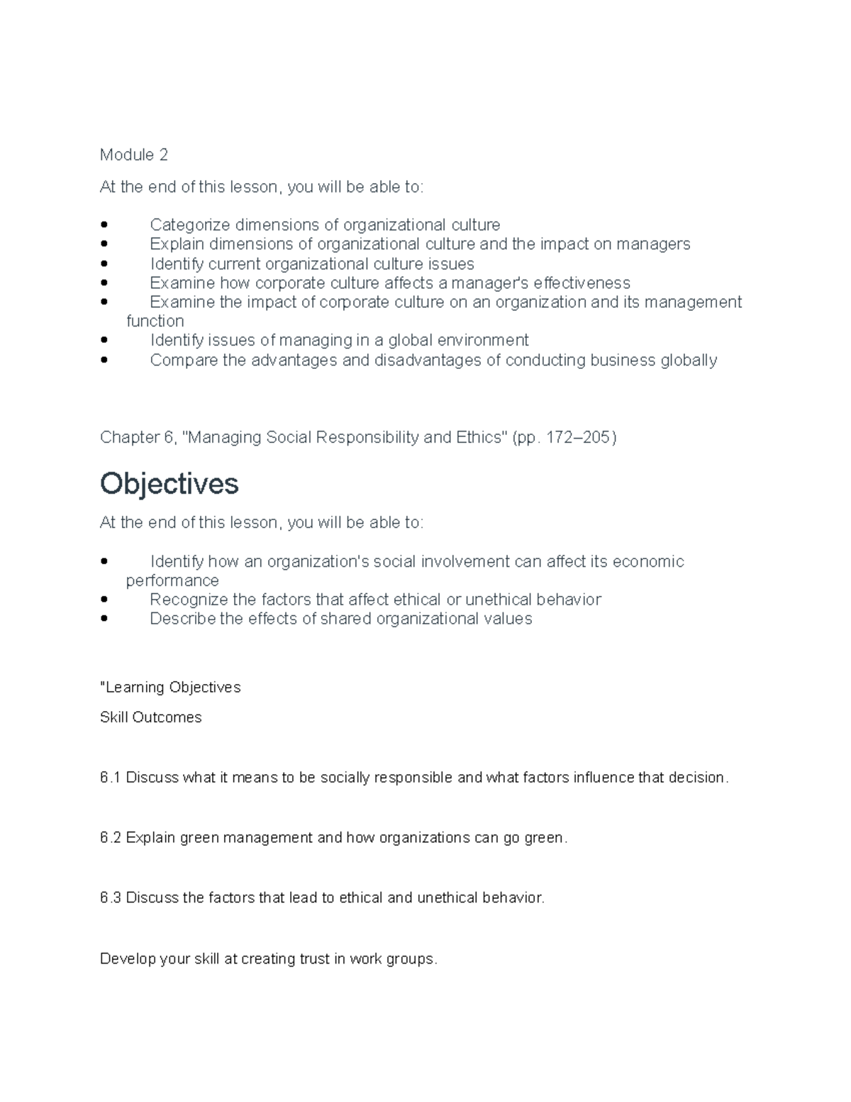 Module Behavioral Management - Module 2 At the end of this lesson, you ...