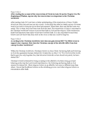 Christian Worldview CWV-101-Topic 5-Benchmark Gospel Essentials ...