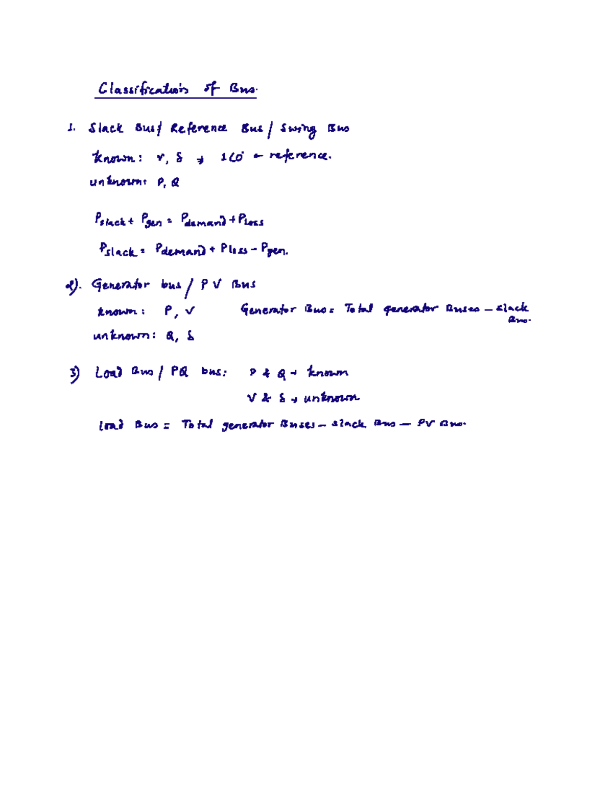 Tutorial 5 GS Method - Classifications of Bus Slack Bus Reference Bus ...