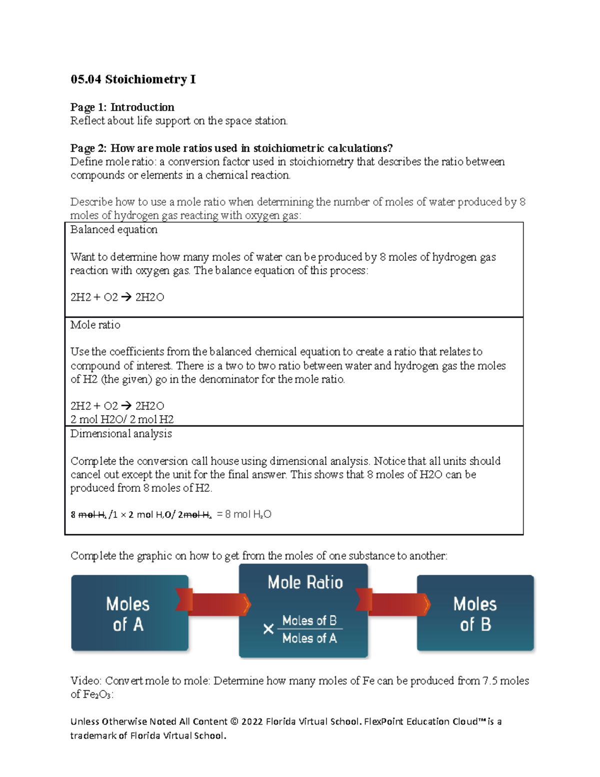 05 04 journal - adfsaf - 05 Stoichiometry I Page 1: Introduction ...