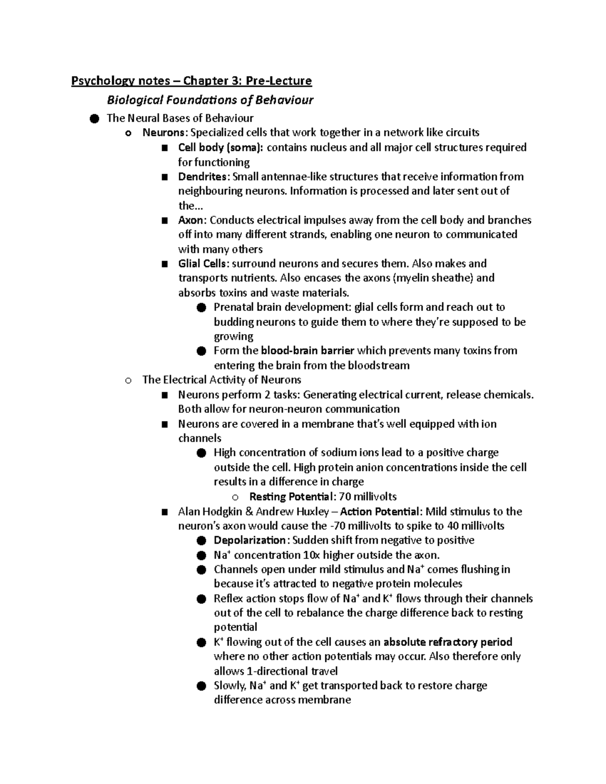 Copy of Psychology notes – Chapter 3 - Psychology notes – Chapter 3 ...