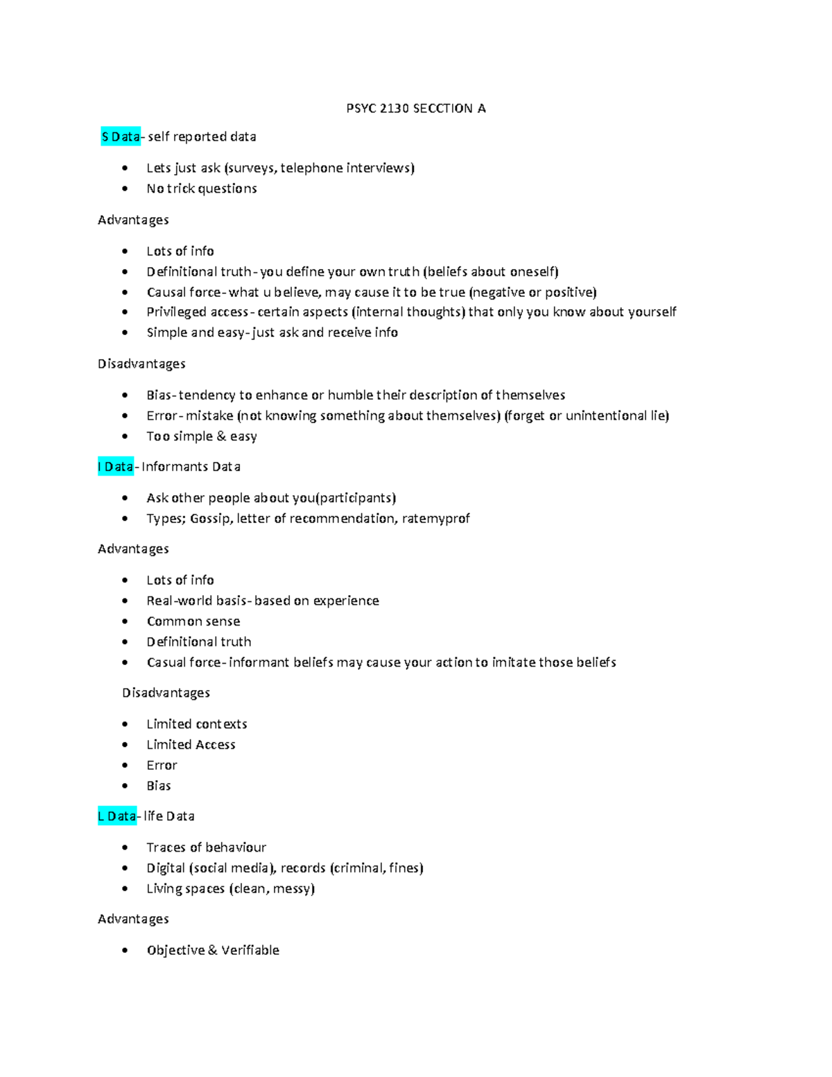 Psyc2130notes Lecture Notes All Lectures Warning Tt Undefined Function 32 Warning Tt
