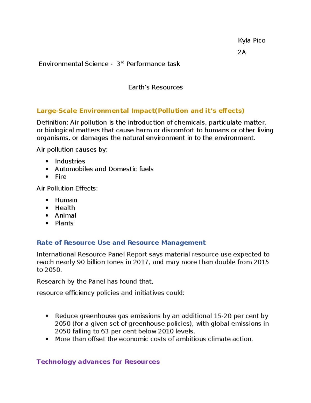 Environmental Science - 3rd PT - Kyla Pico 2A Environmental Science - 3 ...
