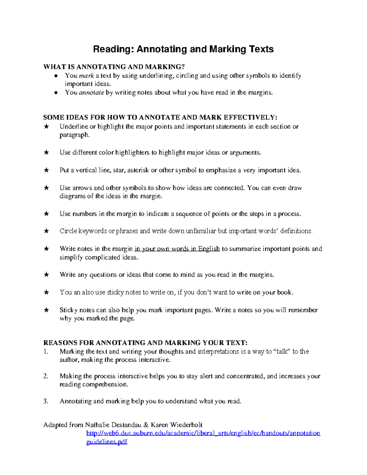 How to Annotate and Mark Texts - Adapted from Nathalie Destandau ...