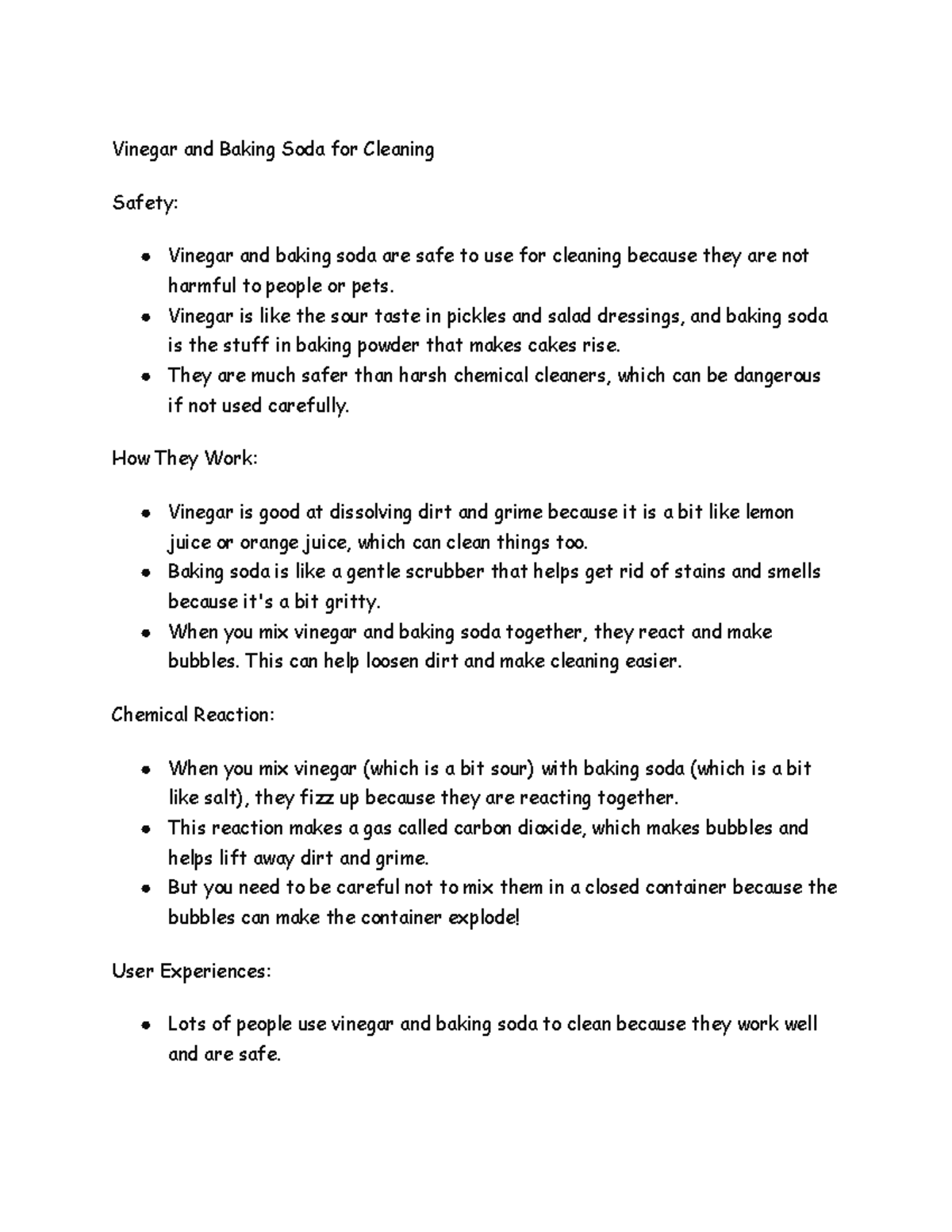 Green Cleaning Assignment - Akiel Odulate-John - Vinegar and Baking ...