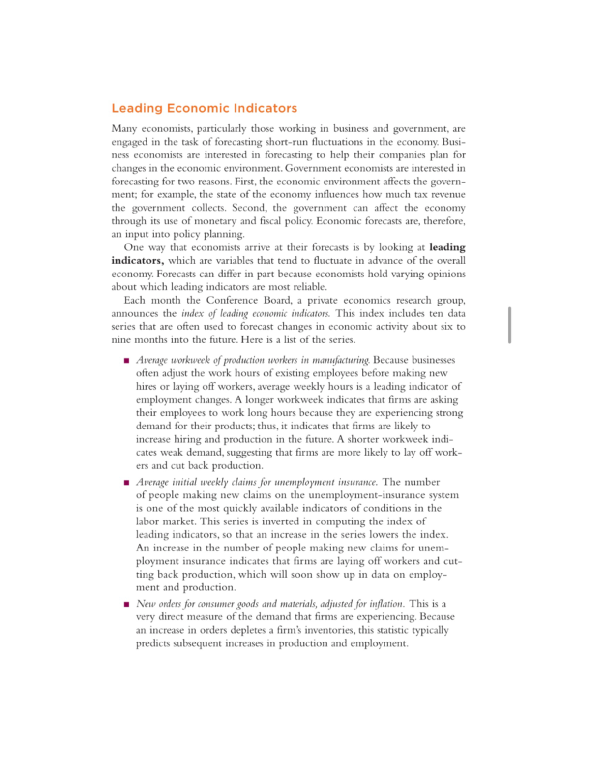 Leading Economic Indicators - MACRO ECONOMICS - Studocu