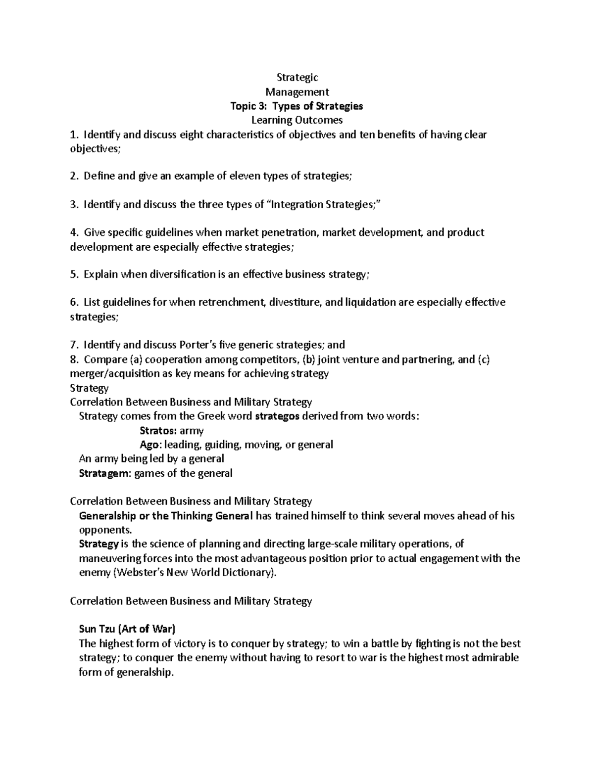 Lesson 3 Strategic Management Reviewer - Strategic Management Topic 3 ...