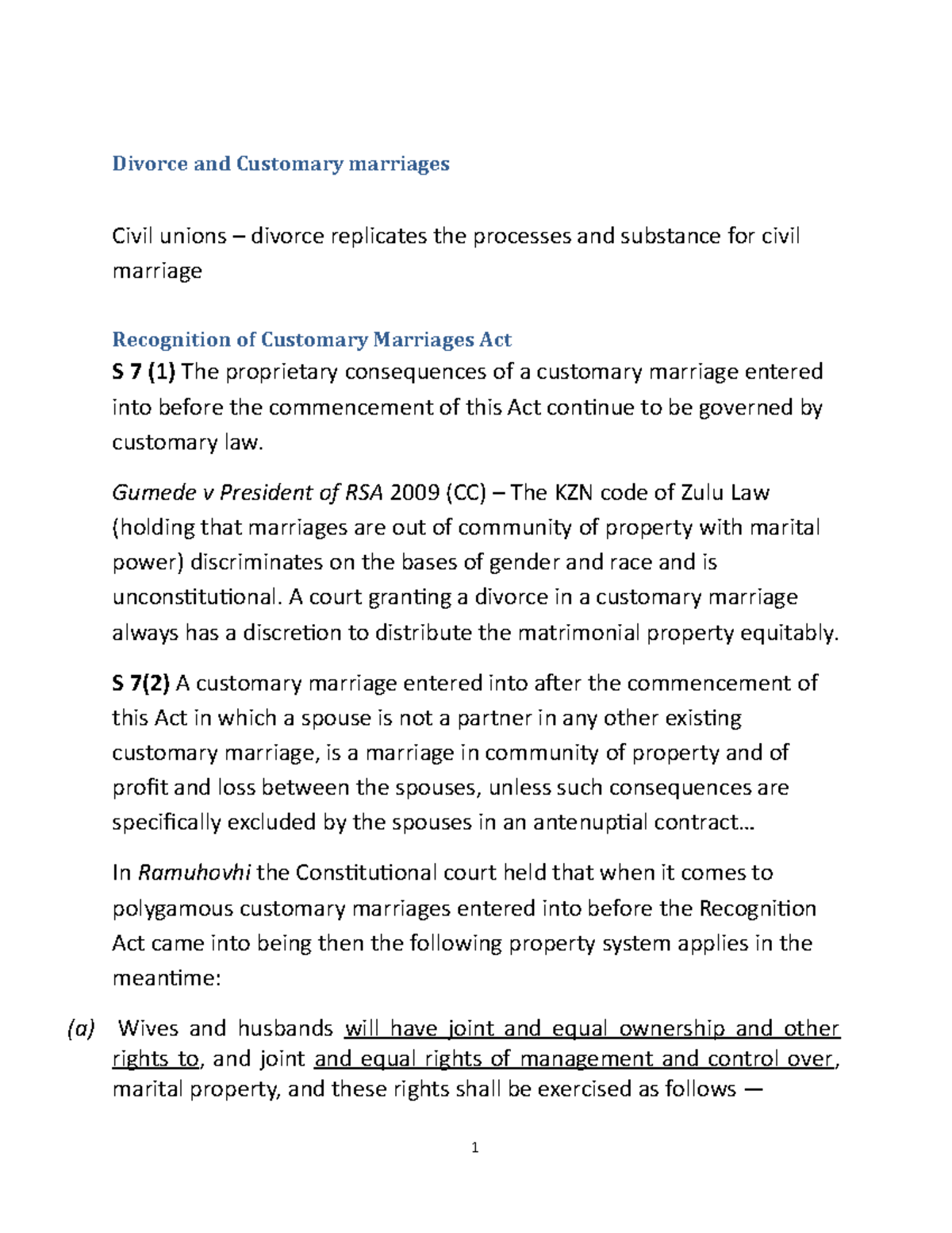 Divorce and Customary marriages - Divorce and Customary marriages Civil ...