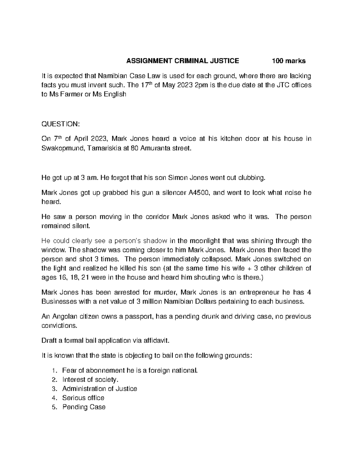 Assignment Question Criminal Justice April 2023 - Criminal Procedure ...