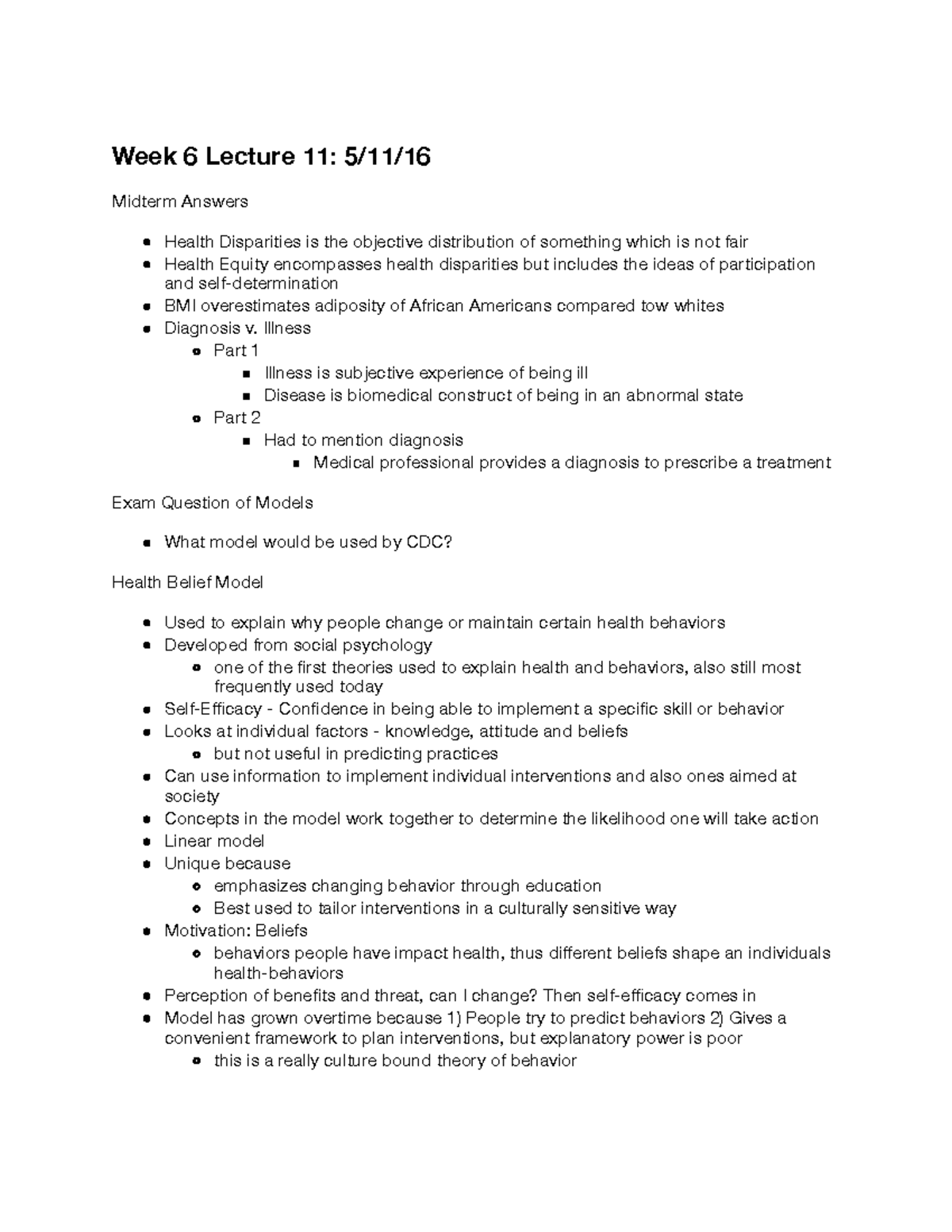 Com Hlt 100 - Week 6 Lecture 11 - Lecture Notes - Week 6 Lecture 11 ...