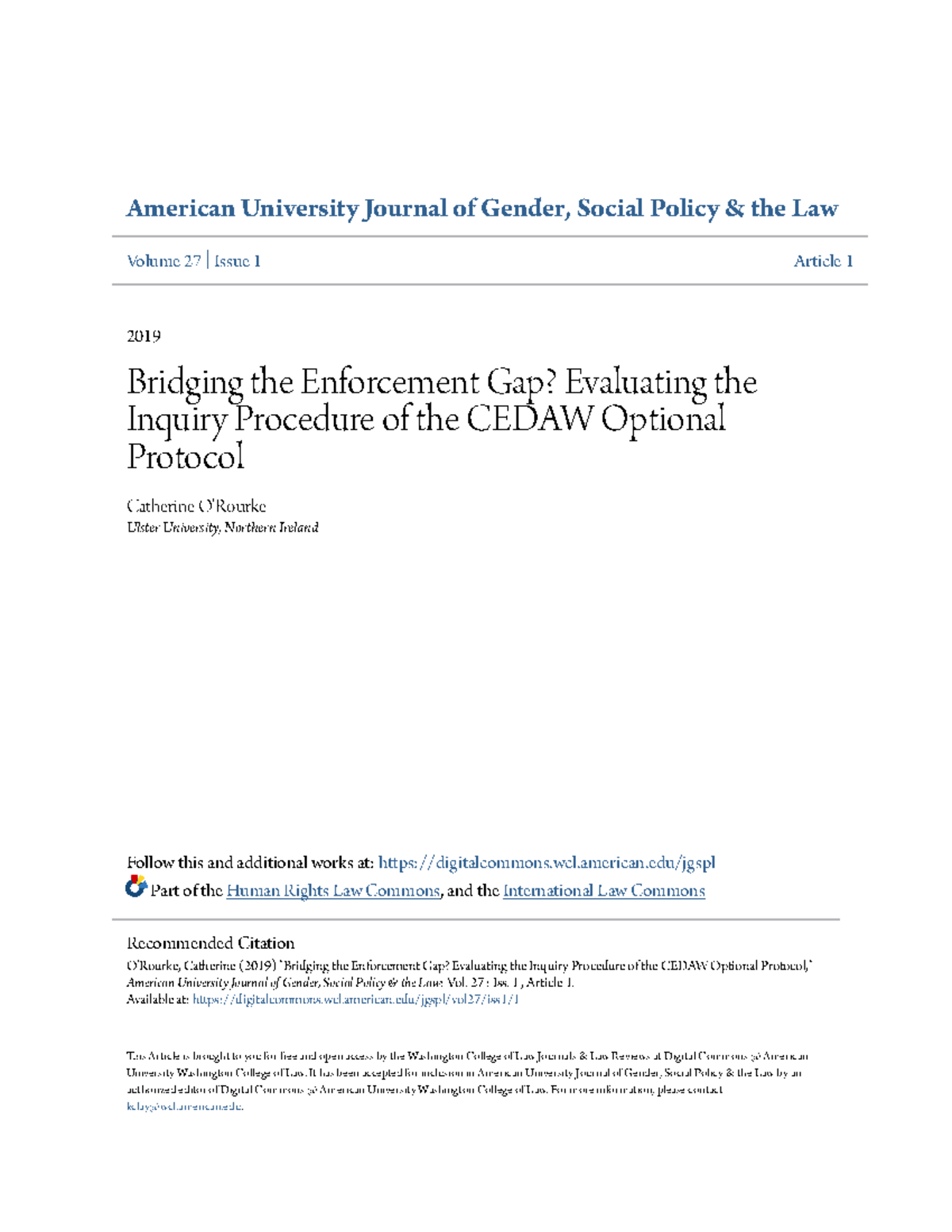 Bridging the Enforcement Gap - American University Journal of Gender ...