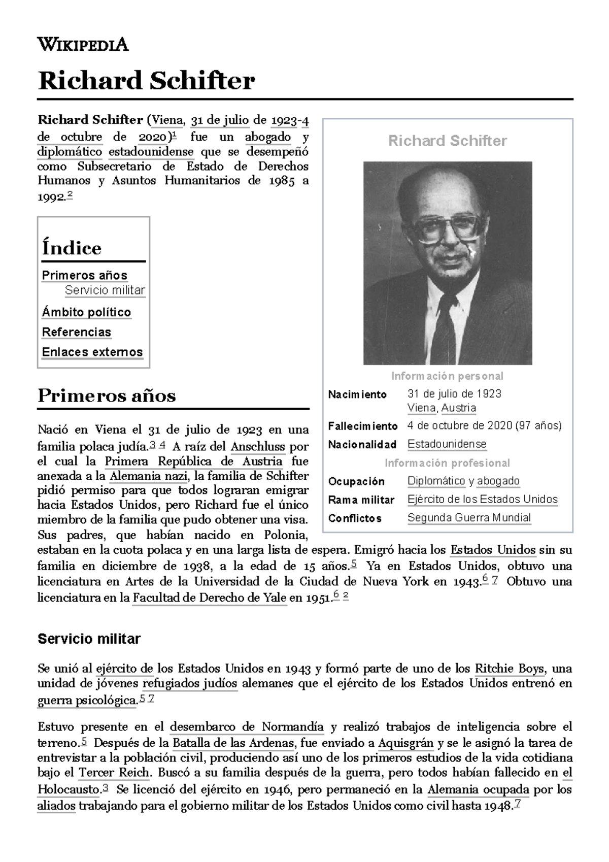 Richard Schifter - Richard Schifter Información personal Nacimiento 31 ...