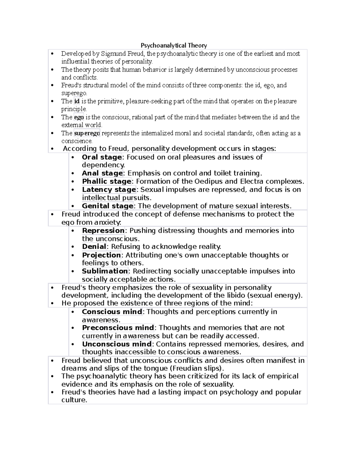 Psychoanalytical Theories - Psychoanalytical Theory Developed by ...