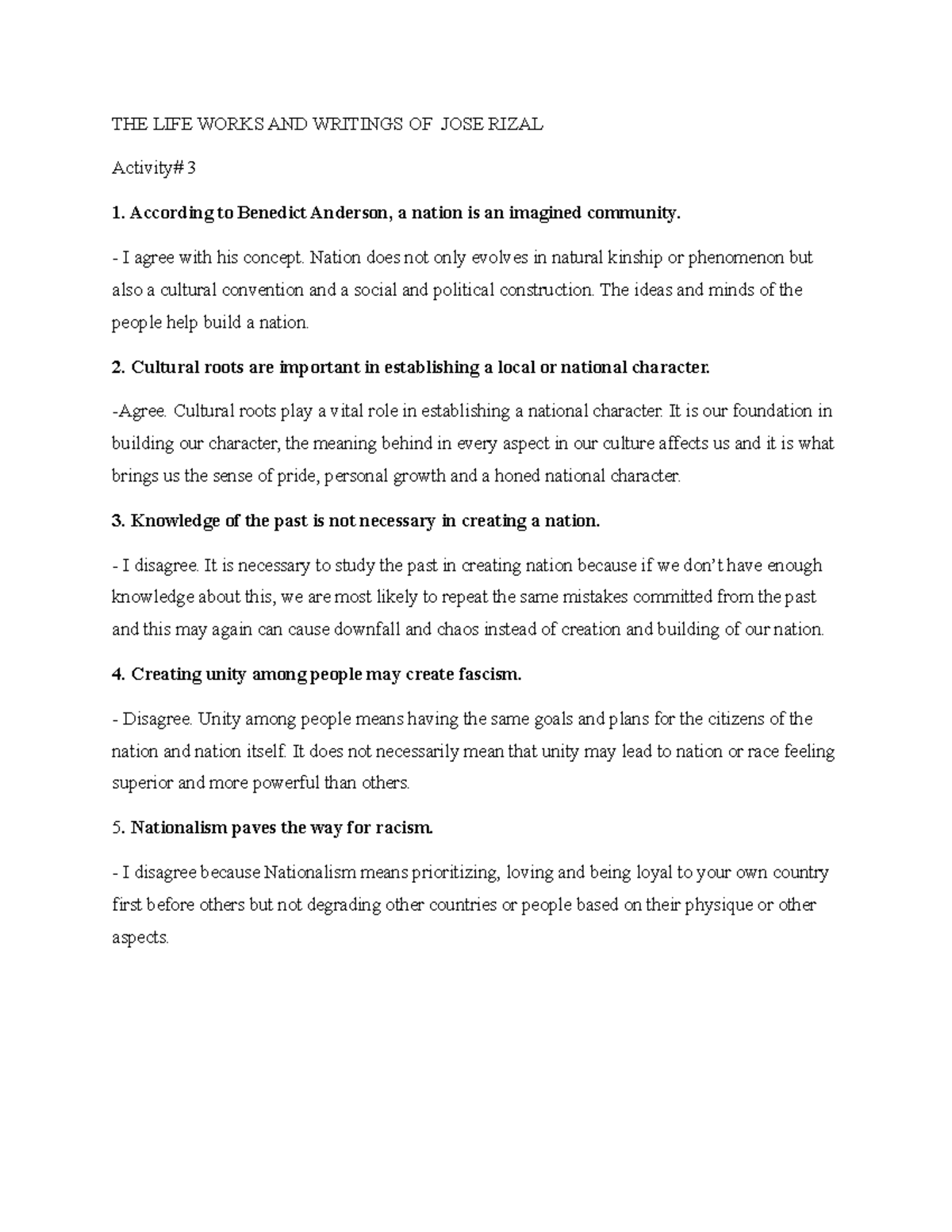 R3-4 - R3-4 RIZAL - THE LIFE WORKS AND WRITINGS OF JOSE RIZAL Activity ...