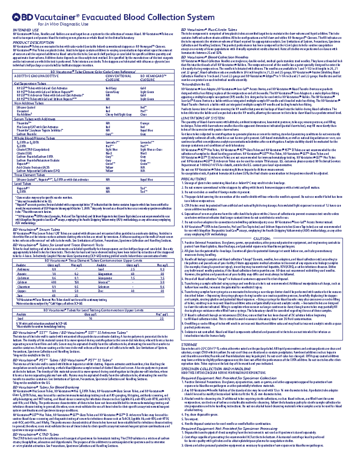 Vacutainer Recall - BD Vacutainer® Plus Citrate Tubes The tube ...
