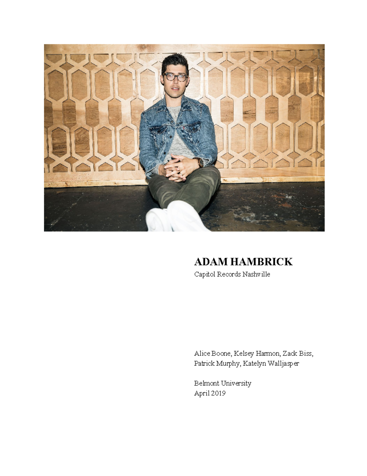 Adam Hambrick Final project - ADAM HAMBRICK Capitol Records Nashville ...