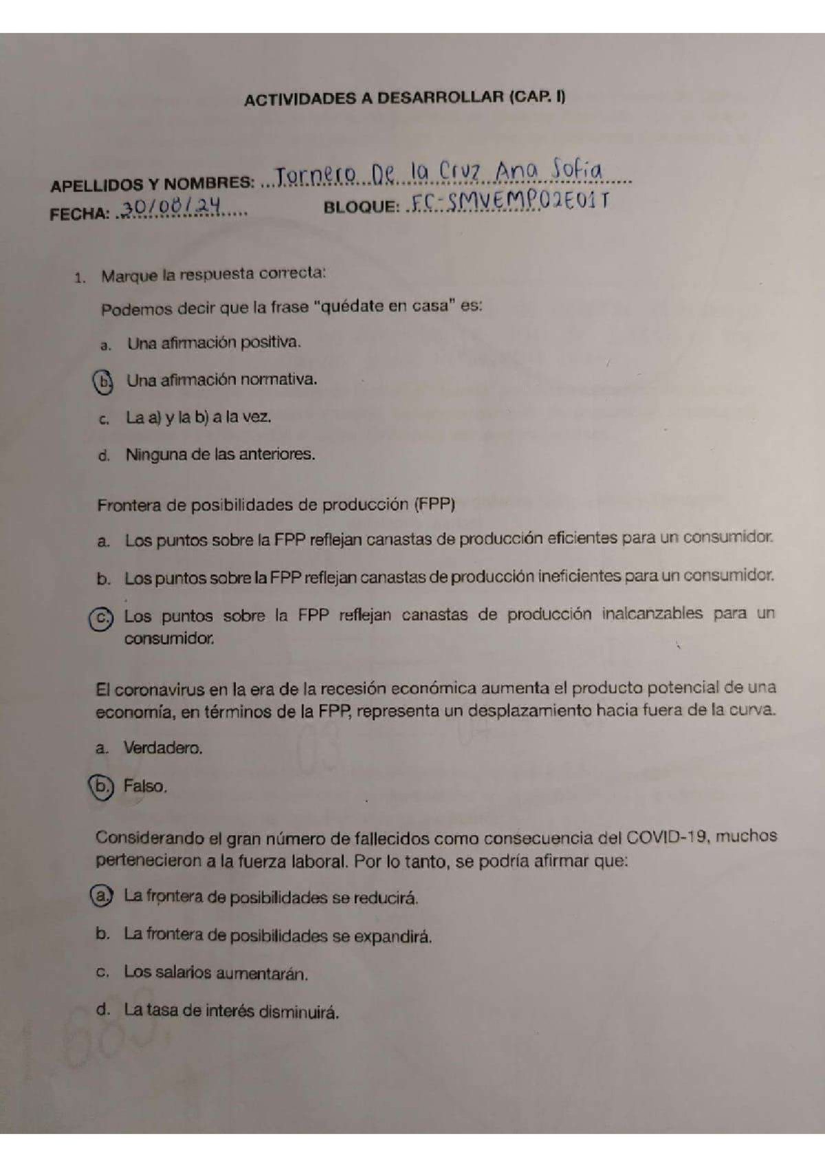 Tarea 1 Cap 1, 2 y 3 - ACTIVIDADES A DESARROLLAR (CAP) APELLIDOS Y ...