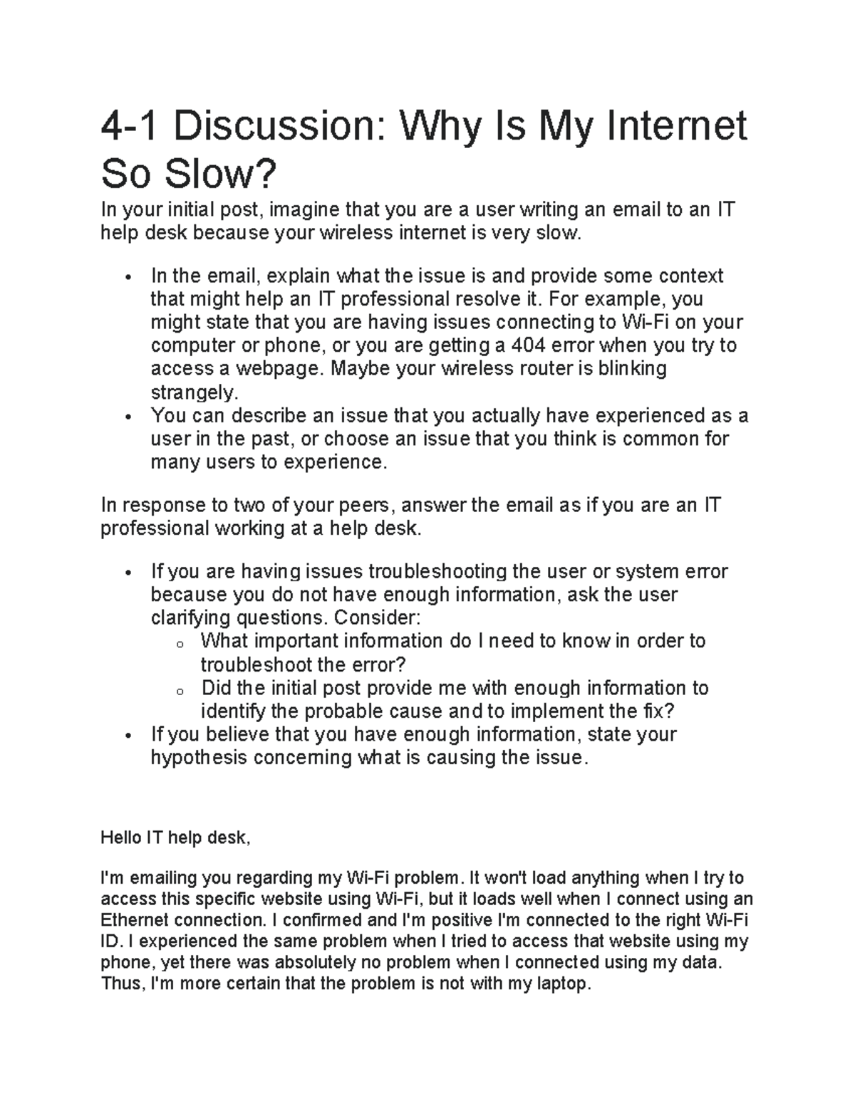 IT-212-X2249 -4-1 Discussion - Why Is My Internet So Slow - 4-1 Discussion: Why Is My Internet ...