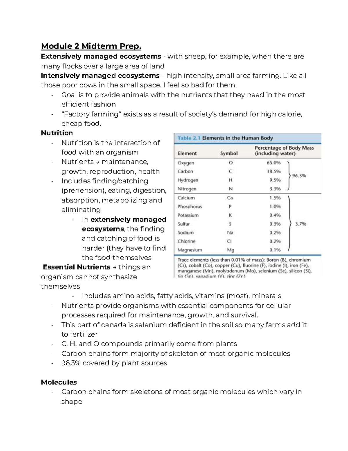 Module 2 Midterm Prep - Module 2 Midterm Prep. Extensively managed ecosystems - with sheep, for ...