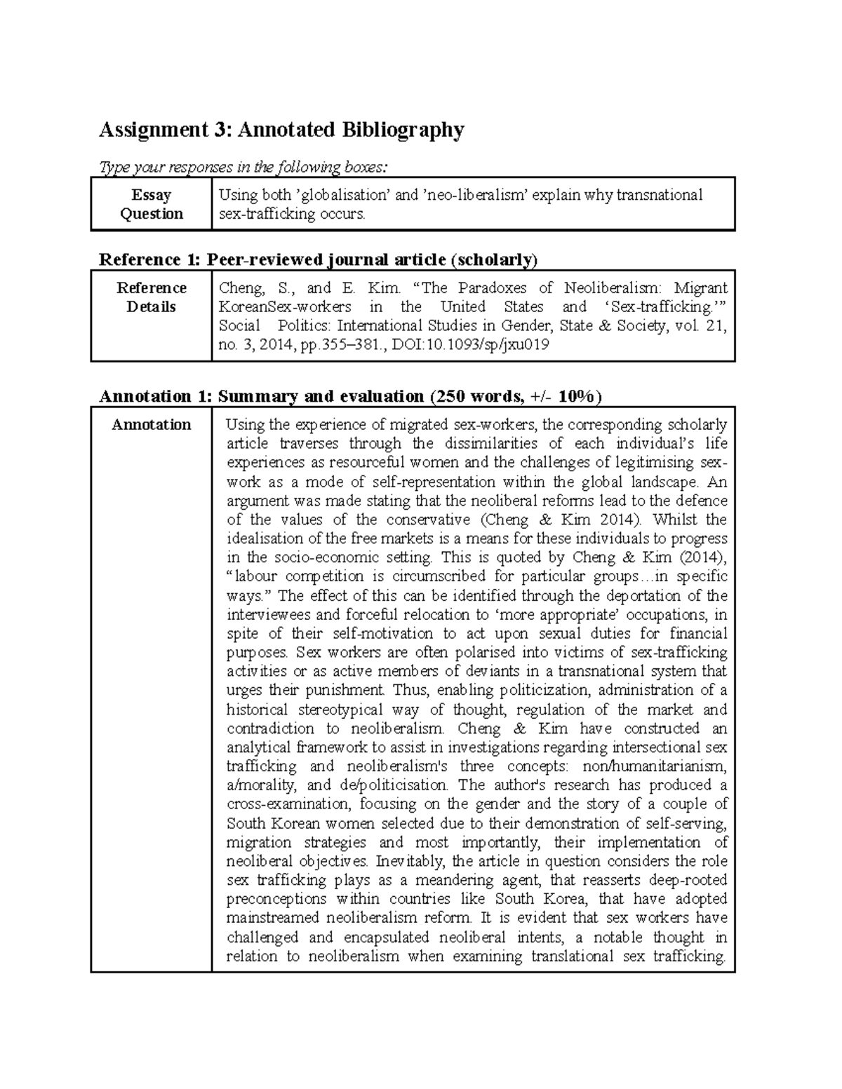 Kyla Gardiner Assignment 3 Annotated Bibliography - Assignment 3 ...