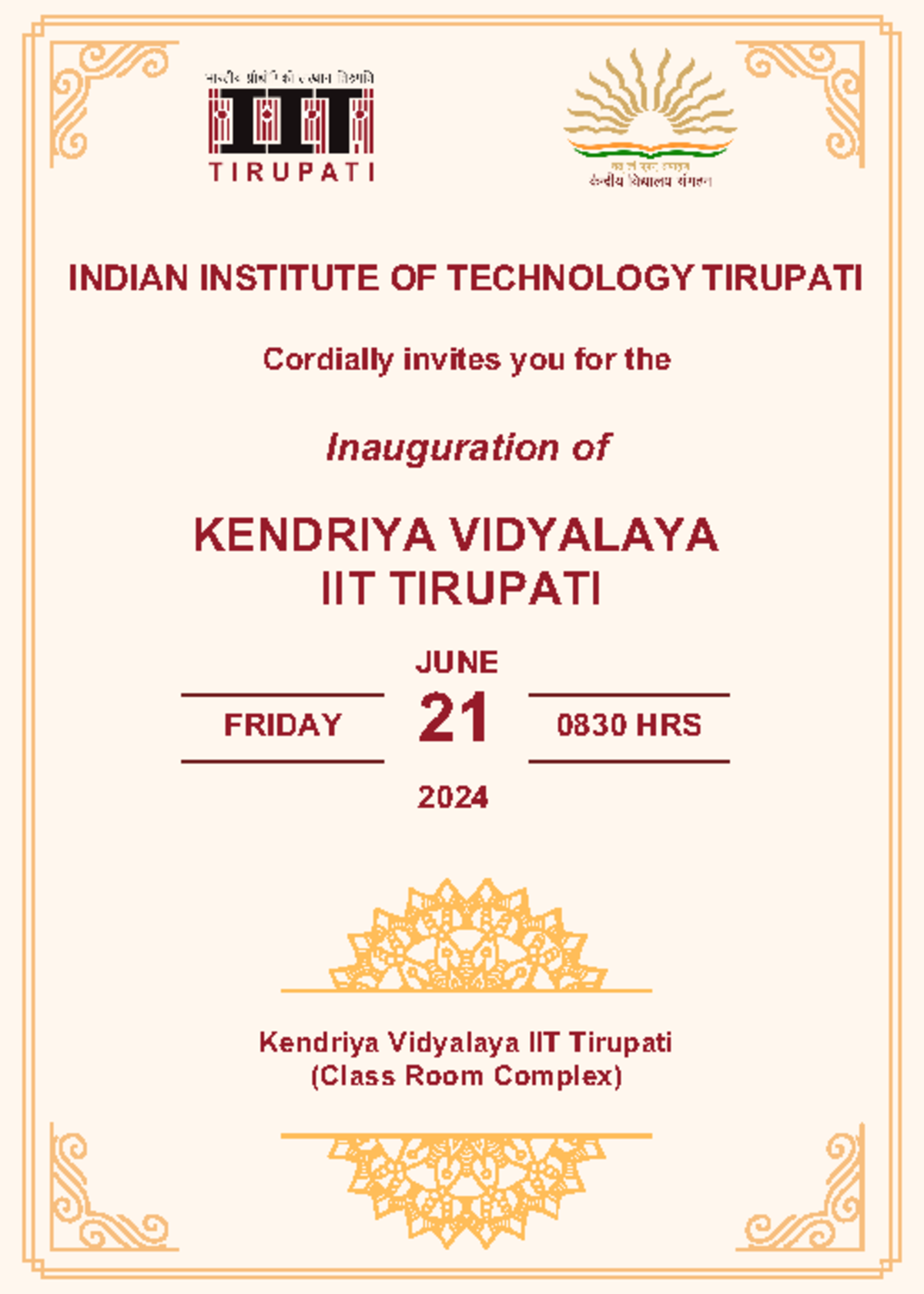 KV IIT Tirupati Invitation - digital marketing - INDIAN INSTITUTE OF ...