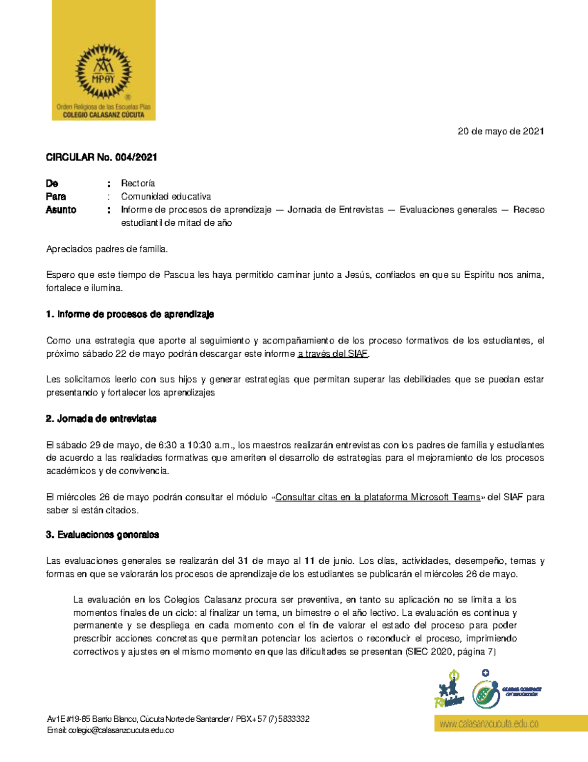 2021Rectoria 004 - CARTA A RECTOR - Av1E #19-65 Barrio Blanco, Cúcuta ...
