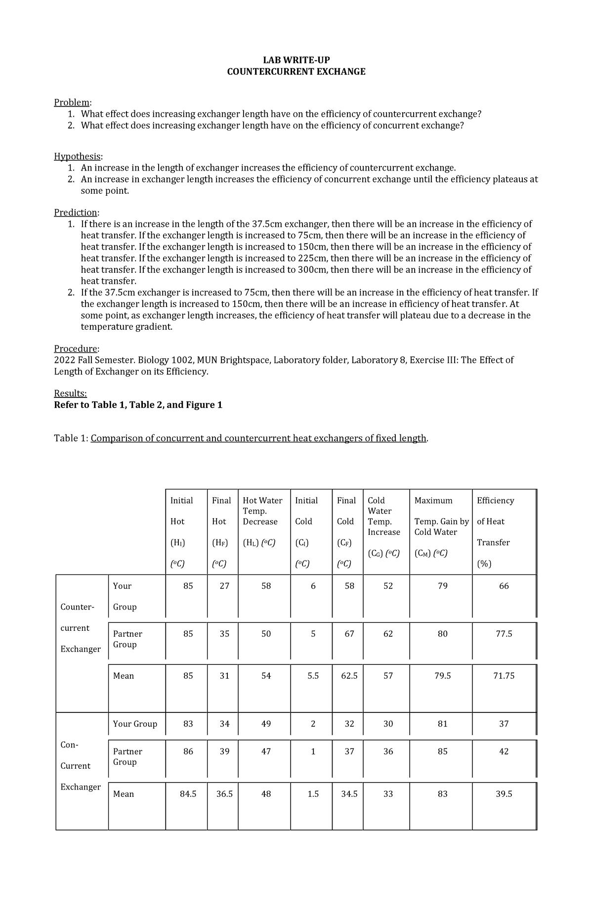 LAB 8 write up - Counter current and Concurrent exchange - LAB WRITE-UP ...