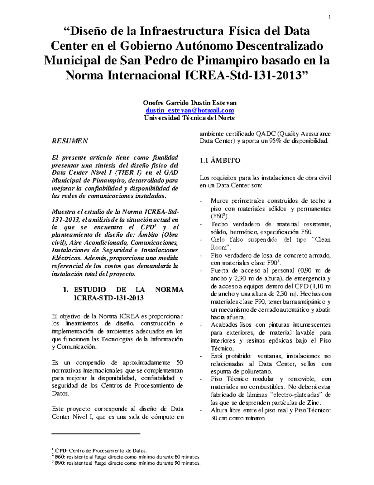 Plano DATA - practica - 1 CPD: Centro de Procesamiento de Datos. 2 F60 ...