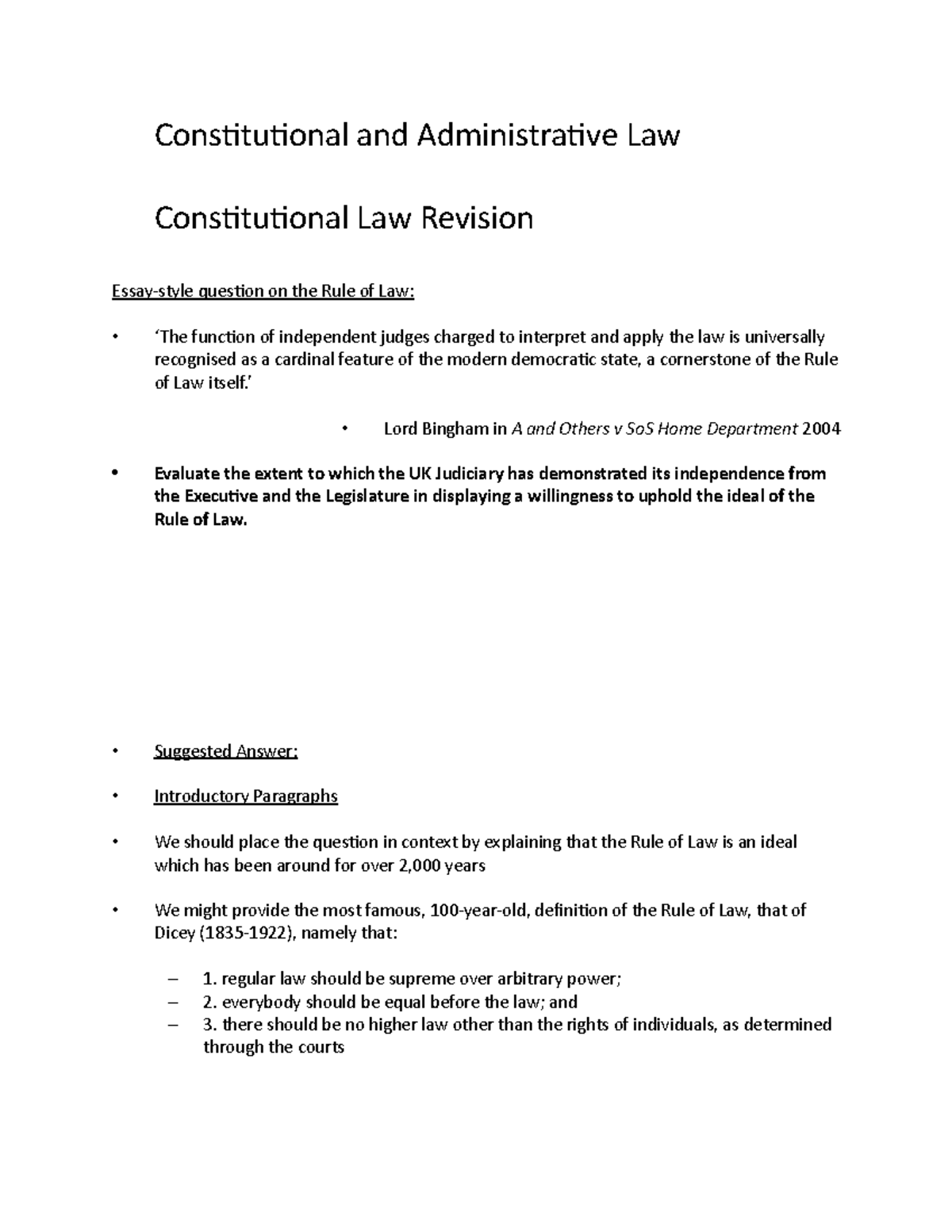 Constitutional law revision - Constitutional and Administrative Law ...