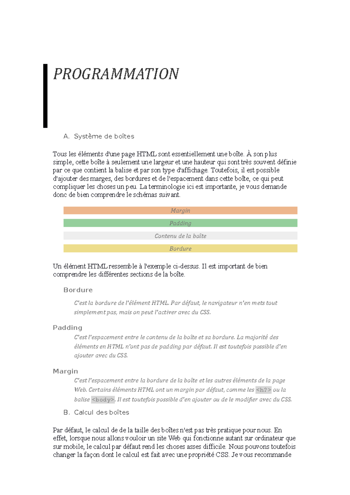 Programmation 2 : Introduction AU CSS Partie 2 - PROGRAMMATION A ...