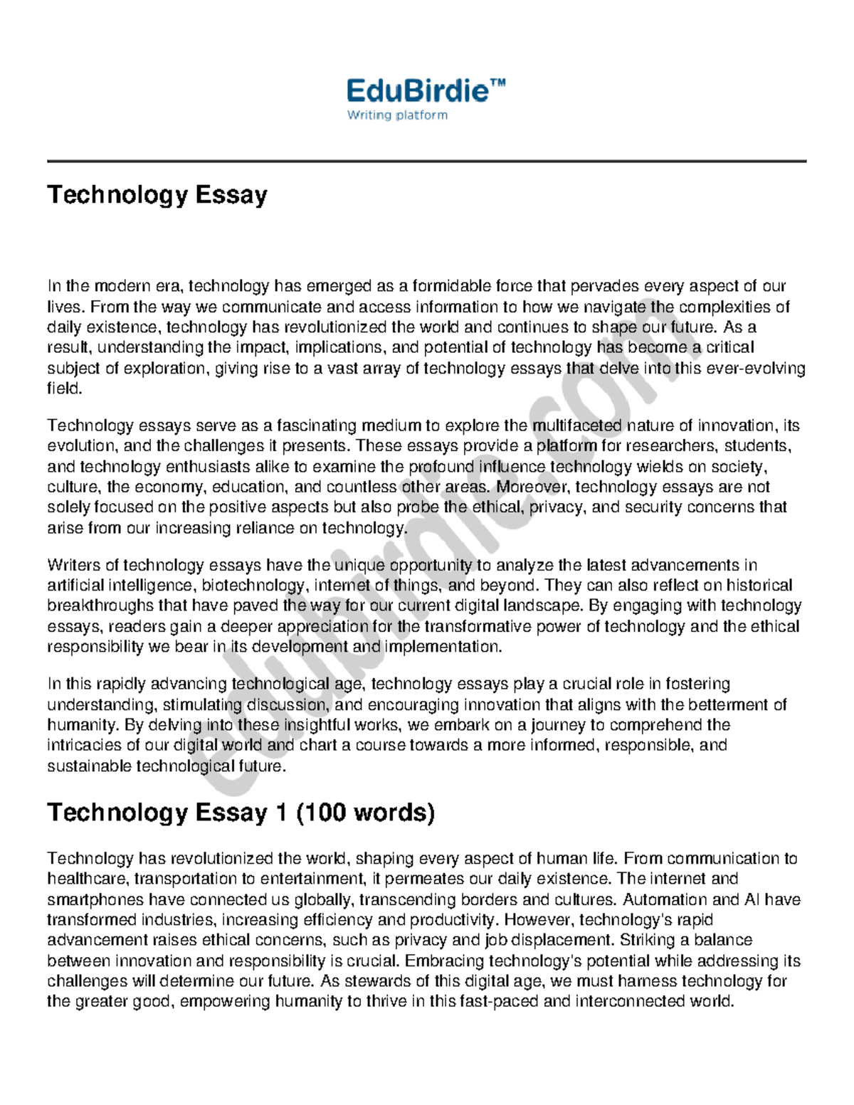 Technology Essay - From the way we communicate and access information ...