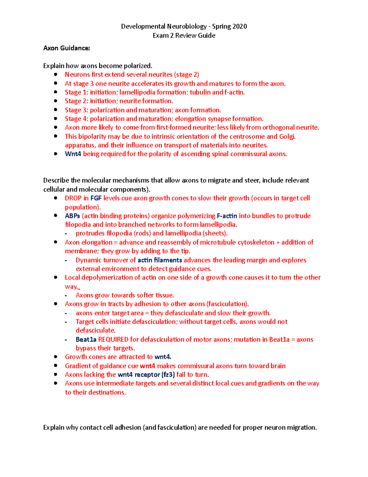 Exam 2 review editing - Dr. Anna Taylor - Exam 2 Review Guide Axon ...