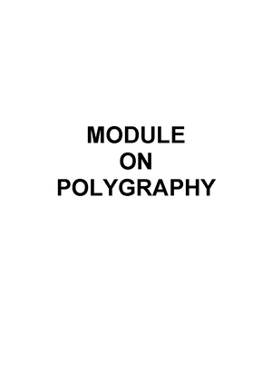 Lesson 3 - Lecture notes in Polygraphy - Lesson 3 Two Types of Response ...